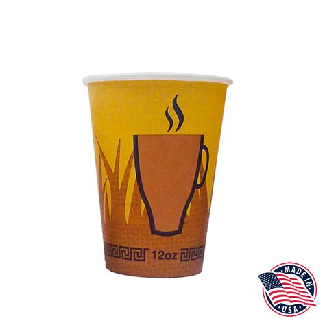 FC12HC Printed 12 Oz Poly Coated Paper Hot Cups 20 50 Cs Wholesale
