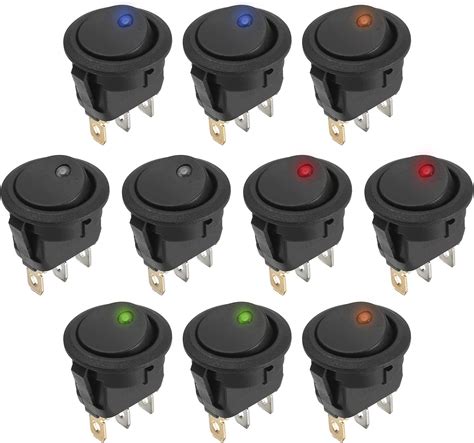 Tokerd Pi Ces Interrupteur V Lumineux Led Interrupteur A Bascule
