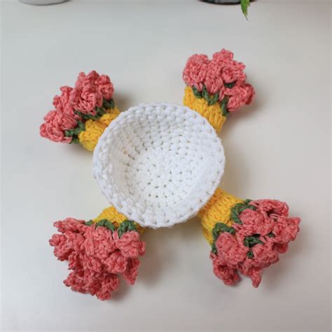 Surprise Flower Pot Coaster Set Crochet Pattern Brunaticality S Ko