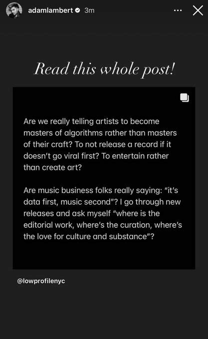 Angel Ndisguise On Twitter New Adamlambert Ig Story Read This