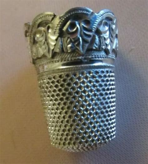ANCIEN DÉ À coudre en argent 950 Art Déco EUR 28 00 PicClick FR