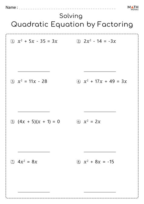 Factoring Worksheets Math Monks Worksheets Library