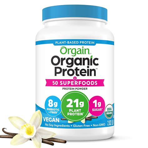 Orgain Organic Protein Superfoods Powder Vanilla Bean 21g Of