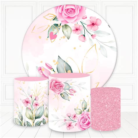 Painel Redondo E Capas Tecido Sublimado D Floral Fkpc Felicit