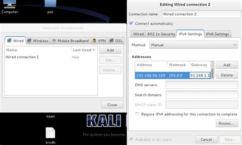 6 Steps To Change Kali Linux IP Address By Using Graphical Interface