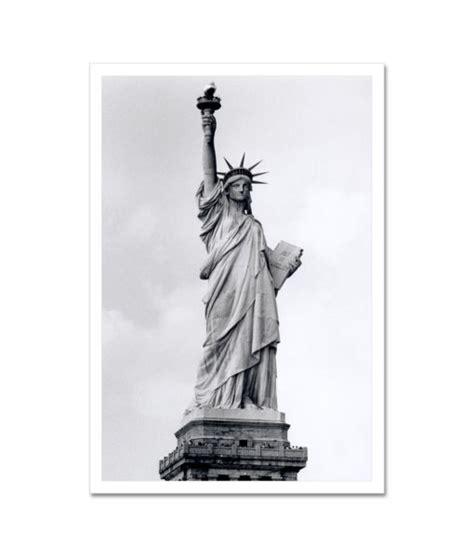Statue Of Liberty Black And White New York Art Photo Print Poster
