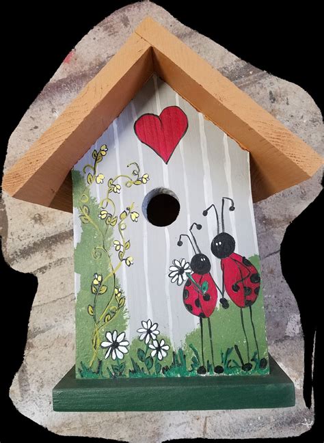 Ladybug Bird House Decorative Birdhouse For Your Garden