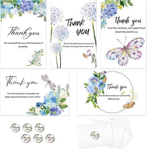 Barun Pack Funeral Thank You Cards With Envelopes Sympathy Thank