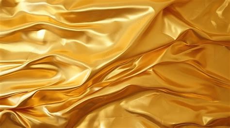 Lustrous Crumpled Surface Adds Texture To Golden Background Steel