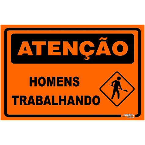 Placa De Sinalização Atenção Homens Trabalhando 4 Shopee Brasil