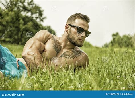 Man Outdoor Shirtless Athletic Naked Male Guy Royalty Free Stock