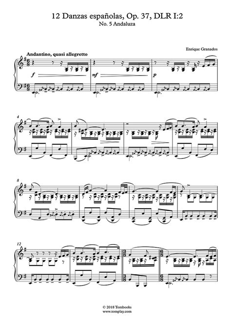 12 Danzas españolas Spanish Dances Op 37 DLR I 2 No 5 Andaluza