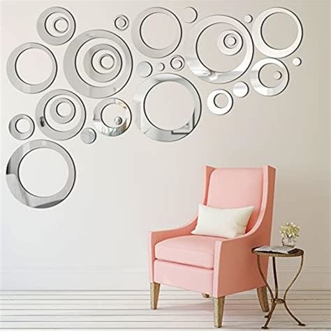 32 Pièces Réglage Miroir Acrylique Amovible Sticker Mural Decal Maison