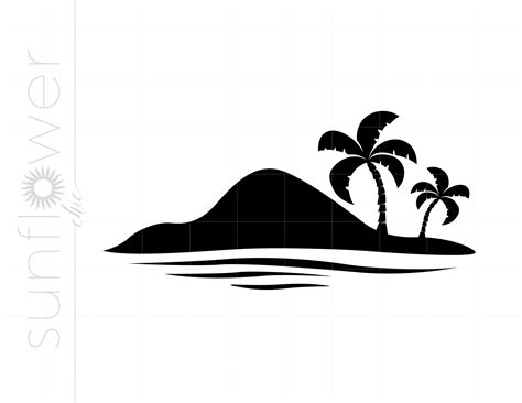 Island Clipart Black And White