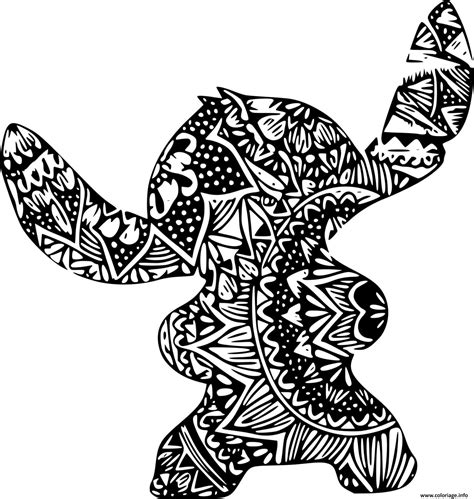 Coloriage Stitch Mandala Background Dessin Stitch à imprimer