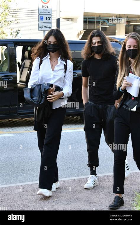 Venice Dolce And Gabbana Event Monica Bellucci With Her Daughter Deva Cassel And Luca Salandra