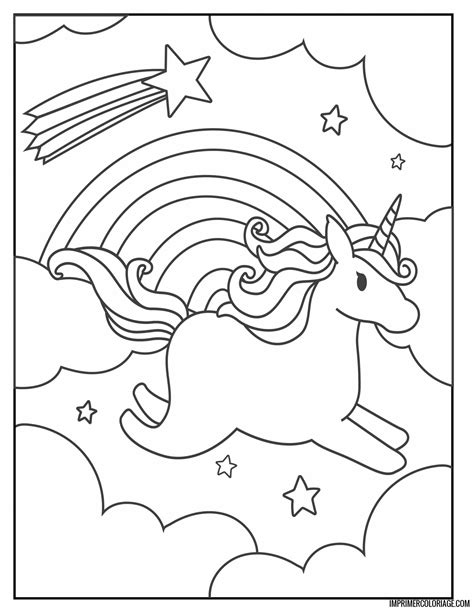 Coloriage De Licorne Arc En Ciel Imprimer Coloriage