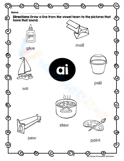 Vowels Team Worksheet