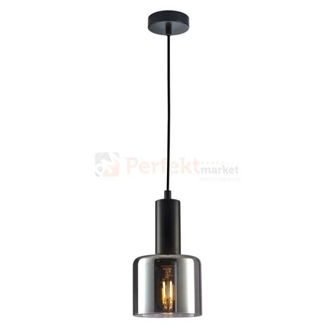Lampa wisząca Santia czarna dymiony klosz Italux PND 65342 1 BK SG