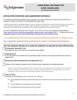 Fillable Online Conditional Use Permit For Flood Hazard Area