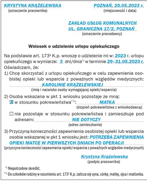 Urlop opiekuńczy i zwolnienie na osoby bliskie WINIEN CZY MA