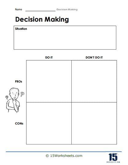 Decision Making Worksheets 15 Worksheets