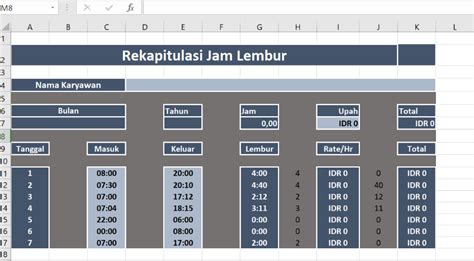 Aplikasi Excel Menghitung Gaji Dan Lembur Karyawan Dari Absensi Contoh