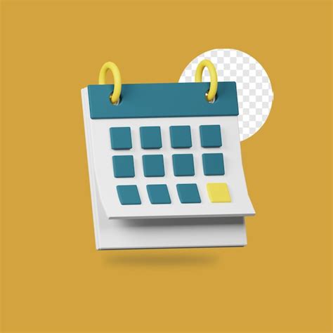D Rendern Des Schwebenden Kalendersymbols Premium Psd Datei