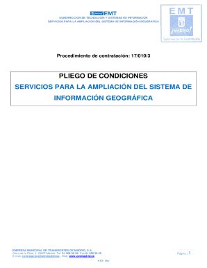 Completable En línea pliego de condiciones que ha de regir la