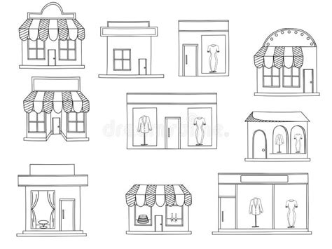 Vecteur De Livre De Coloriage De Bâtiments De Magasin Illustration de