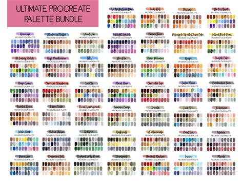 Procreate Color Palette BUNDLE PNG For Color Picking 186 Palettes 5580