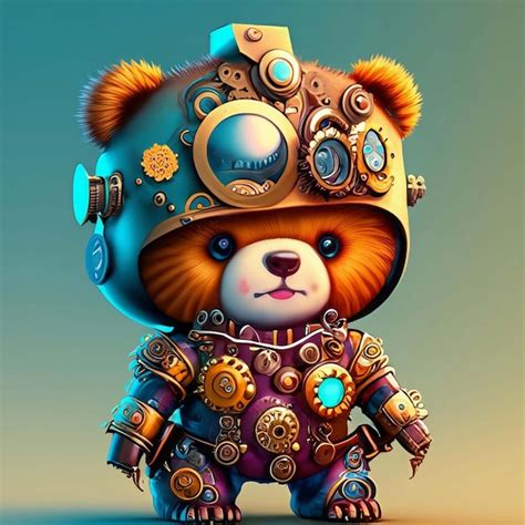 Premium Ai Image Steampunk Teddy Bear