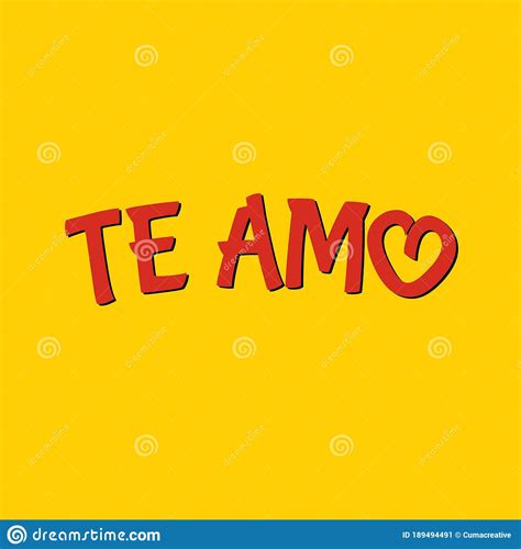 Te Amo I Love You Spanish Text Vector Lettering Design Say I Love
