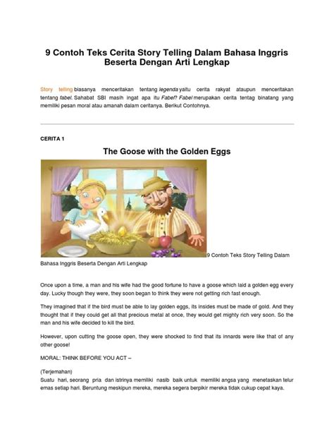 Contoh Story Telling Bahasa Inggris 52 Koleksi Gambar