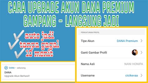 Cara Upgrade Akun Dana Premium Gampang Langsung Jadi Youtube