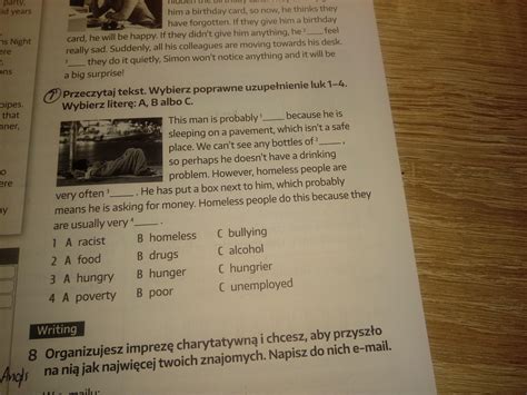 Przeczytaj tekst Wybierx poprawne uzupełnienie luk 1 4 Wybierz