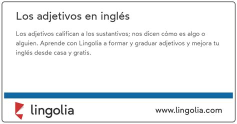 Que Son Los Adjetivos En Ingles