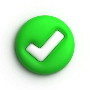 D Green Check Mark Icon In Round Isolated Transparent Background Tick
