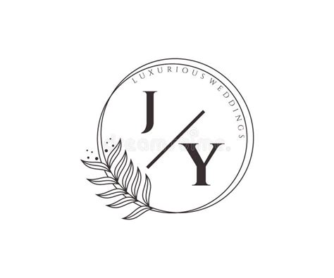 JY Initials Letter Wedding Monogram Logos Template Hand Drawn Modern