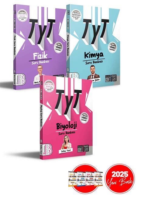 2025 TYT Fizik Kimya Biyoloji Soru Bankası Seti Koçluk Kitabı