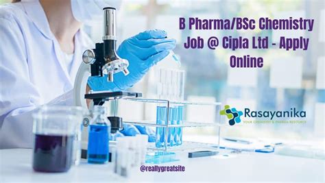 B Pharma BSc Chemistry Job Cipla Ltd Apply Online
