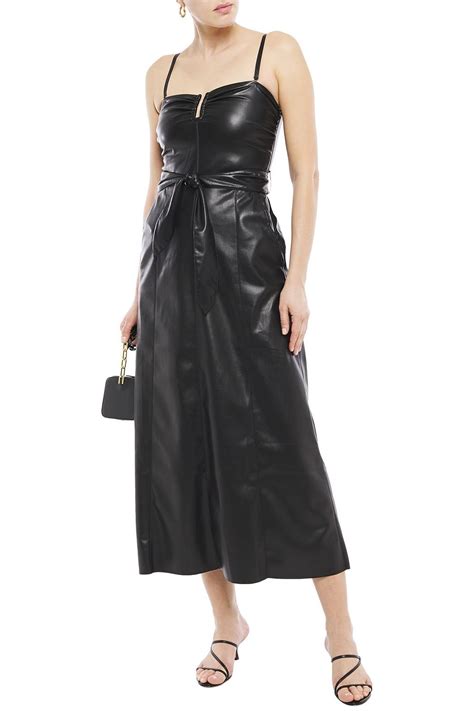 NANUSHKA Anja Strapless Vegan Leather Midi Dress THE OUTNET