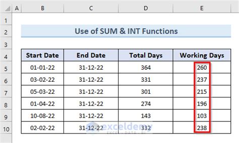 how to calculate working days between two dates in excel 4 methods