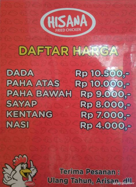 Selalu Diperbarui Menu Hisana Fried Chicken Jelambar