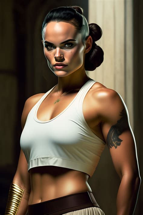 Lexica Portrait Of Star Wars Rey Skywalker In A Form Fitting Plunge Cut Tanktop Large Firm