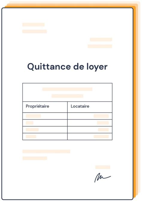 An Orange And White Document With The Words Quitance De L Oyer On It