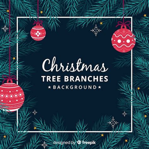 Fundo de galhos de árvore de natal Vetor Grátis