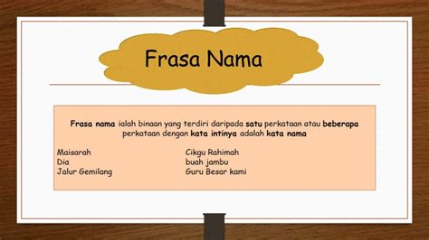 Frasa Nama Ciri Jenis Dan Penggunaan