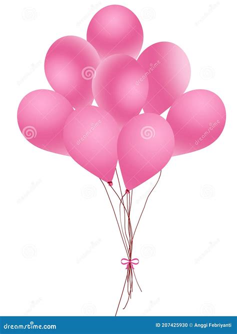 Pink Balloon Png File Clipart Transparent Vector Illustration Stock