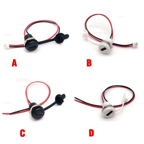1 10X USB C Connector Type C Waterproof With PH 2 0 Nut Locking Plate